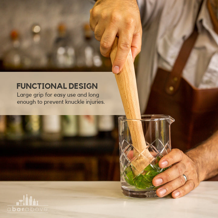 Wooden Cocktail Muddler | Extra Long Muddler - A Bar Above