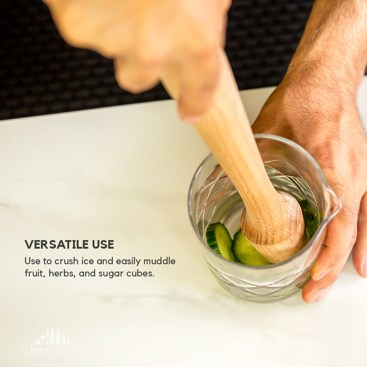 Wooden Cocktail Muddler | Extra Long Muddler - A Bar Above